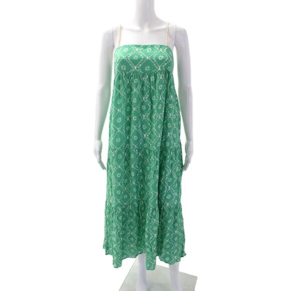 Zara | Dresses | Zara Womens Square Neck Spaghetti Straps Tiered Maxi ...